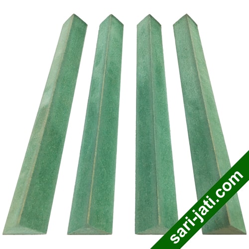 Harga Lis Segitiga Sama Sisi 1x2 cm STM 1020 HMR Kayu Rimba Mahoni Sungkai