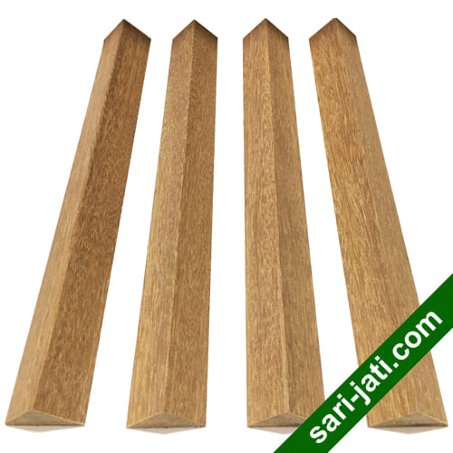 Harga Lis Segitiga Sama Sisi 1x2 cm STM 1020 HMR Kayu Rimba Mahoni Sungkai